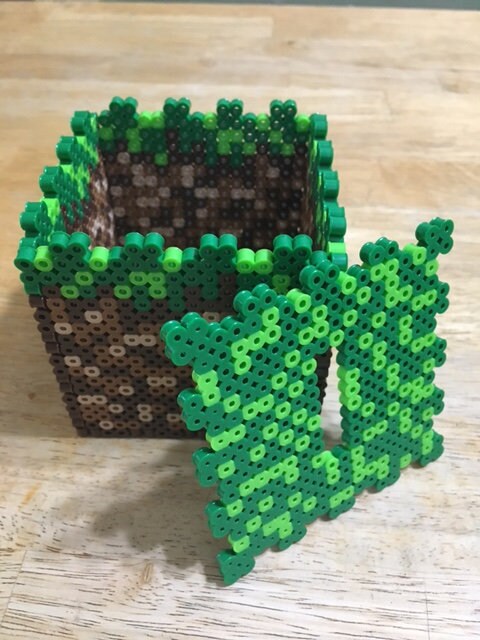 Perler Bead Minecraft Dirt Keepsake Box/piggy Bank - Etsy