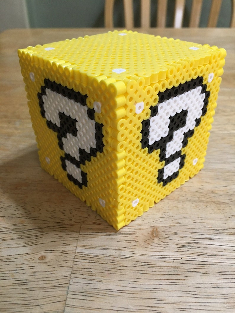 Perler Bead Super Mario Question Mark Cube - Etsy