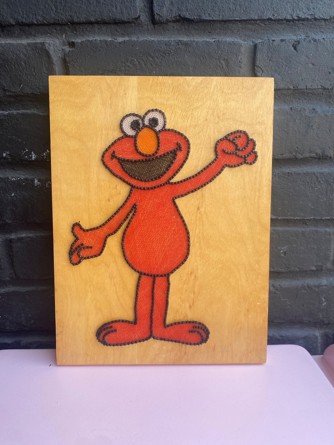 Vintage Handmade Sesame Street Elmo String Art Wall Hanging - Etsy