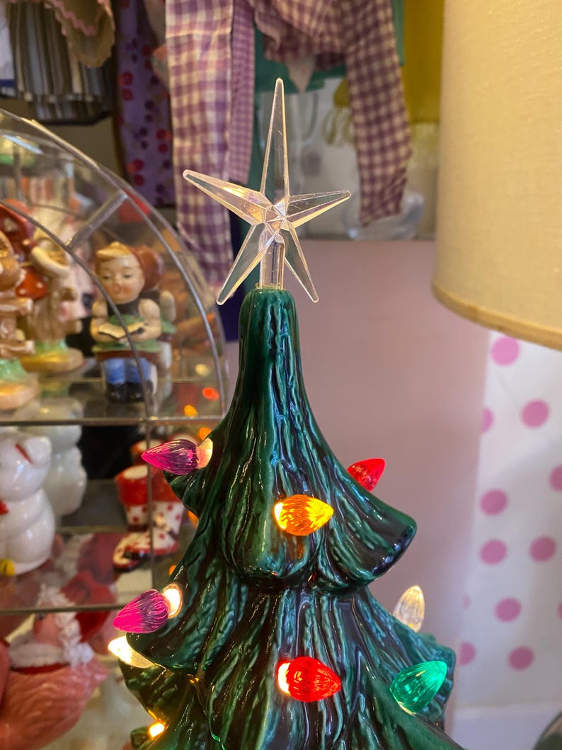 Vintage Ceramic Light-up Christmas Tree – 18.5” Tall – Multicolor Bulbs ...