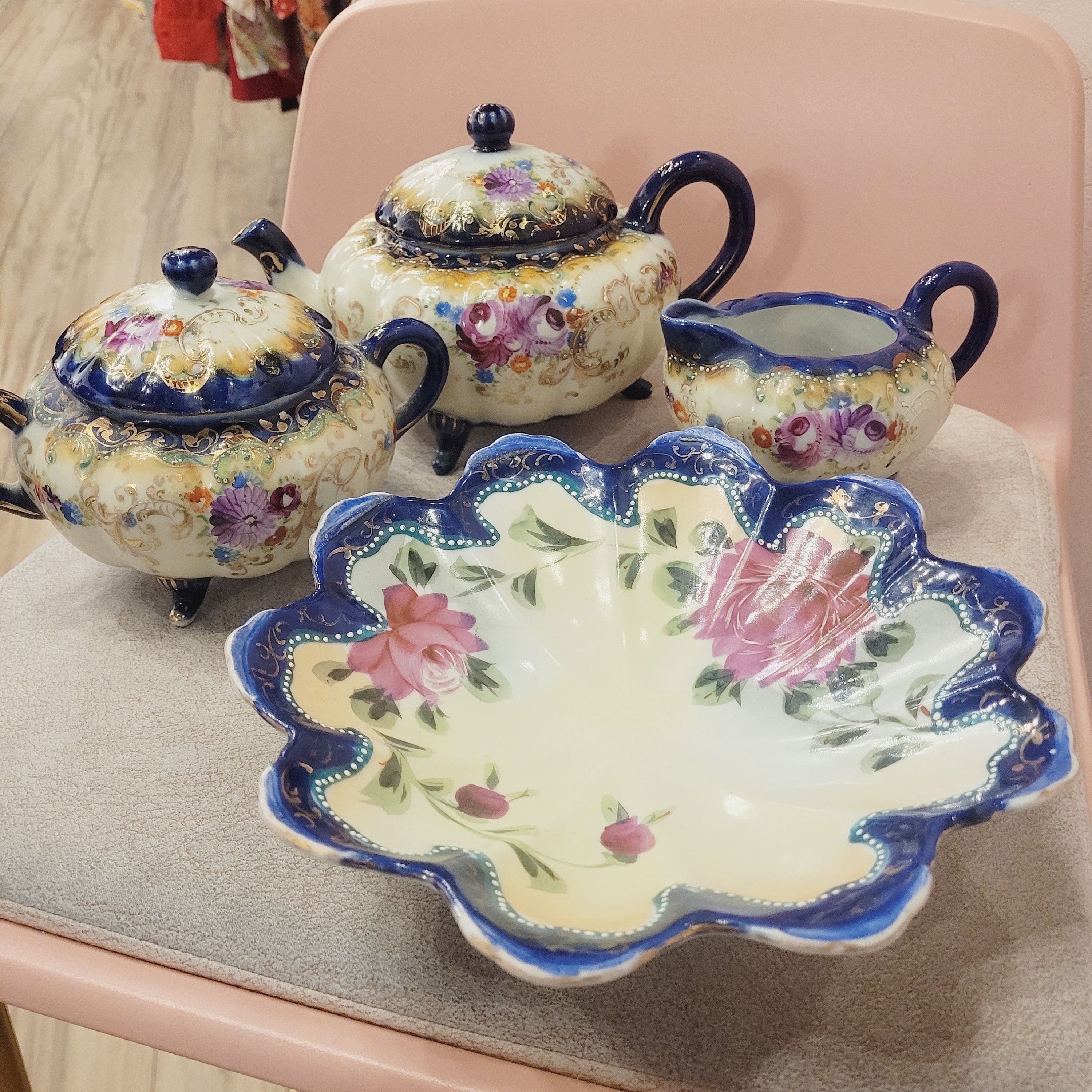 Antique Hand Painted Royal Nippon Tea Set - Etsy