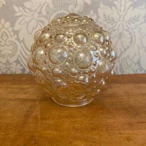 Mid Century Helena Tynell Style Bubble Glass Amber Iridescent Light ...