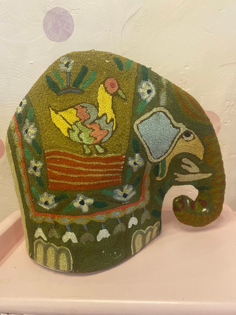 Vintage Embroidered Elephant With Bird Tea Cozy - Etsy