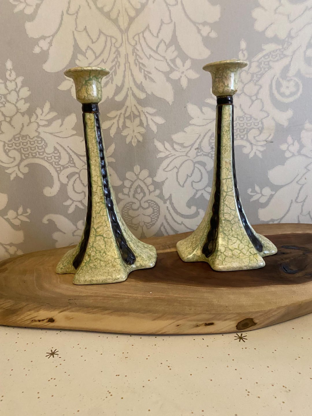 Rare Czech Art Deco Alienware Candlestick Holders by Ditmar Urbach ...