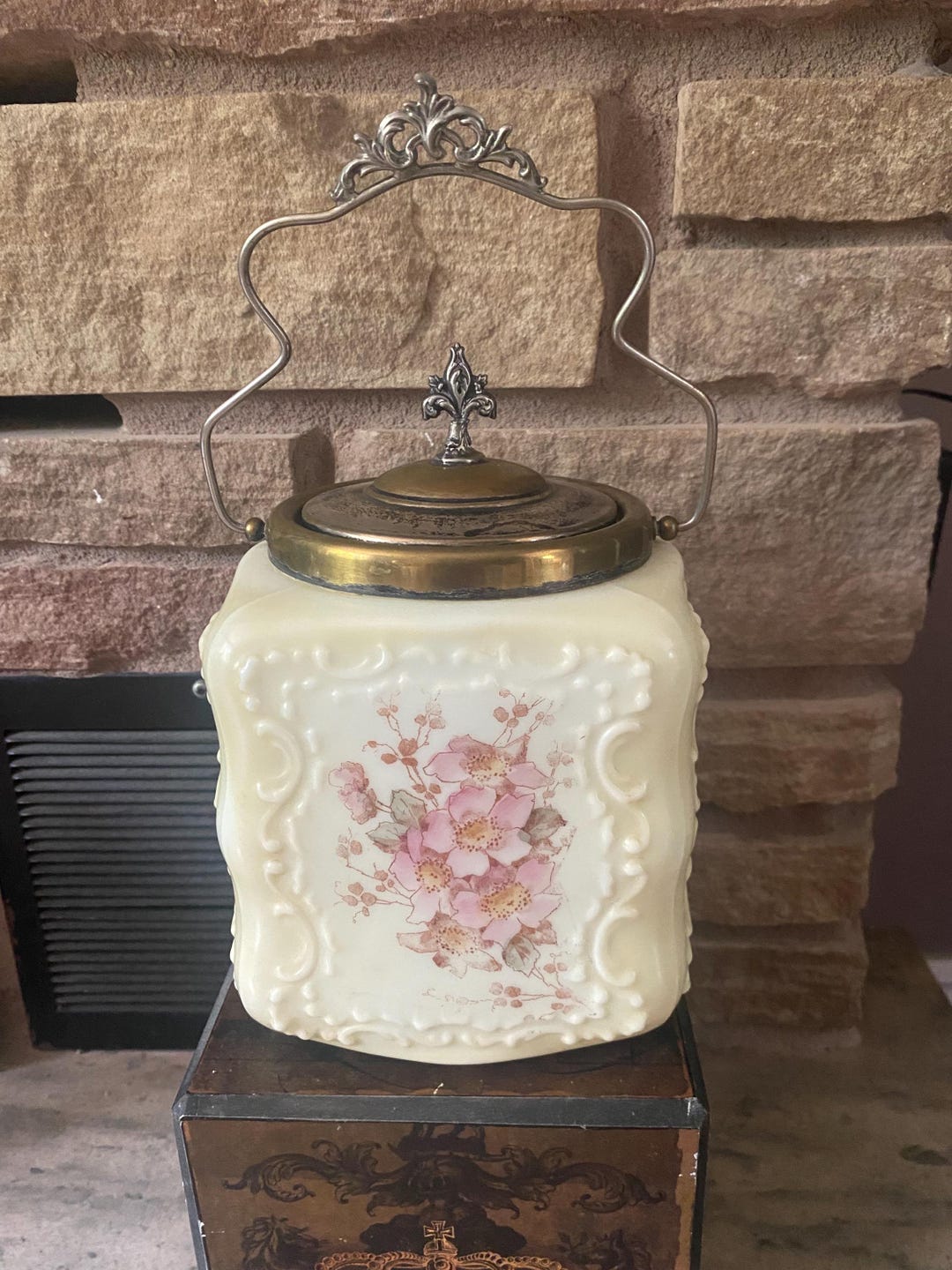 Victorian Era Glass Wave Crest Biscuit/cracker Jar Circa 1800s Wild ...