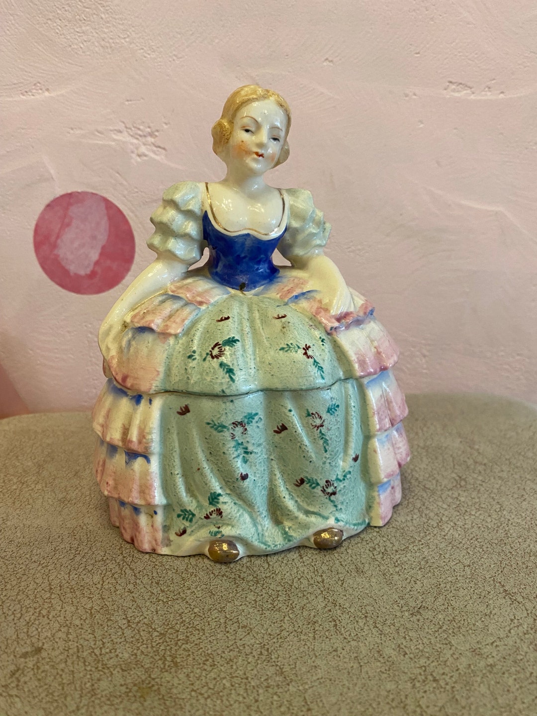 Madame Pompadour Japan Hand Painted Lady Dresser Doll Powder Doll ...