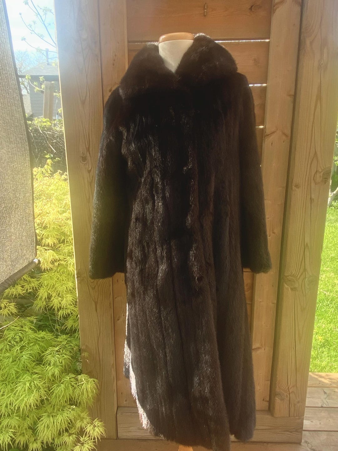 Vintage Full-length Dark Mink Fur Coat With Belt – Belle Greenspoon ...