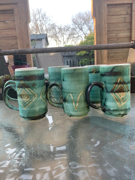 1960s Rye Pottery David Sharpe MCM Modernist Coffee Mugs Set | Etsy