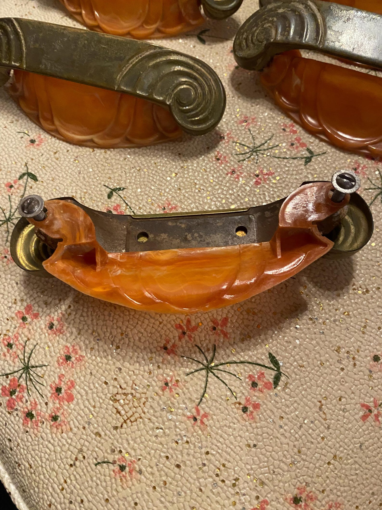 Authentic Art Deco Brass and Bakelite Drawer Pulls Set of 5 - Etsy