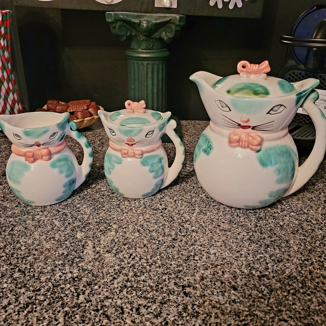 Lipper and Mann Cat Tea Set. Kitschy Holt Howard Vibe. - Etsy