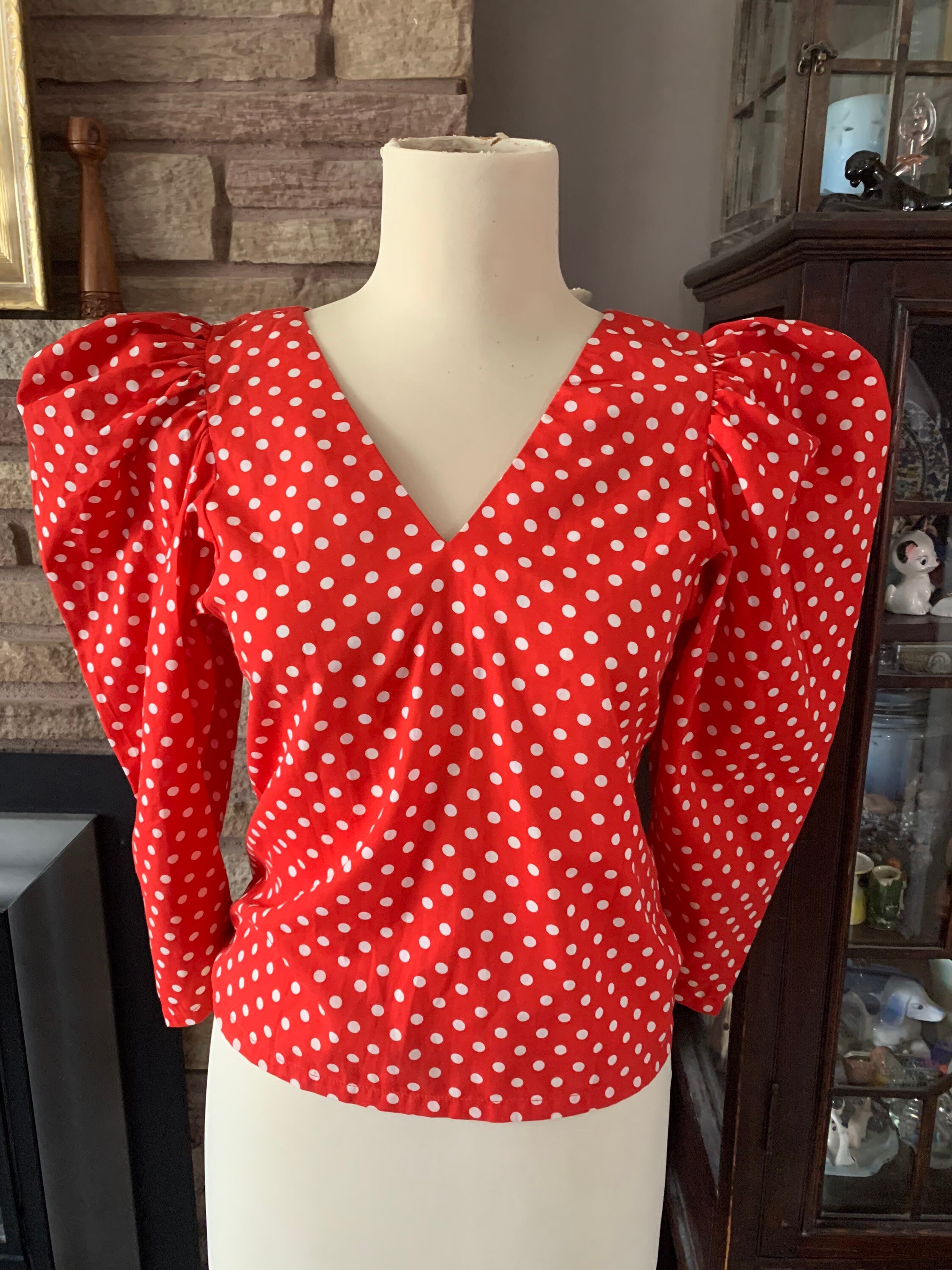 Vintage Leighton Barrett Puff Sleeve Top - Etsy