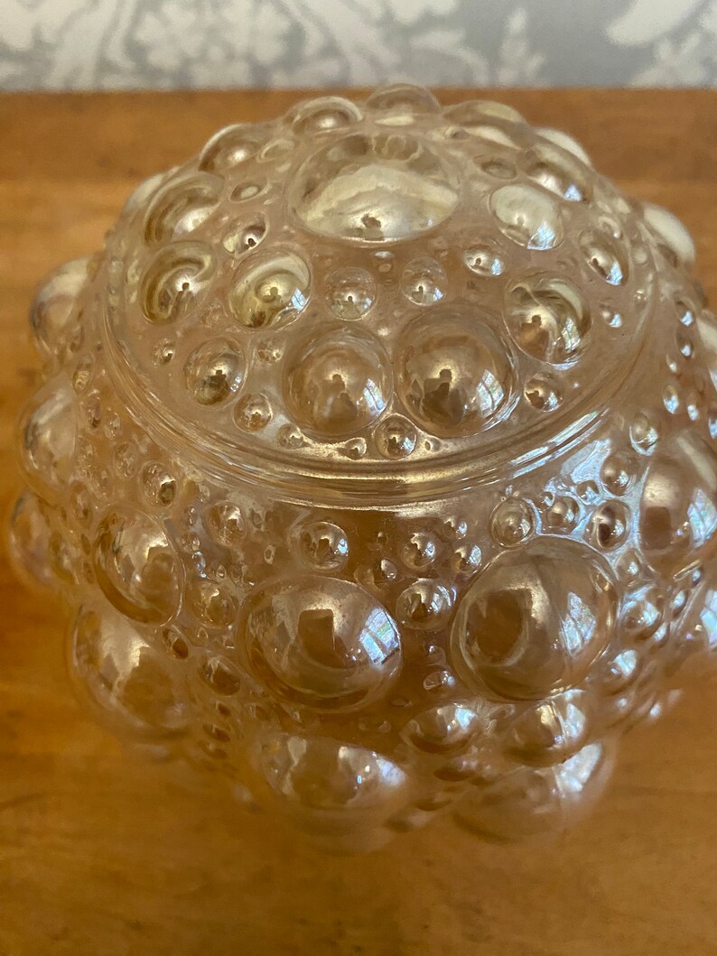 Mid Century Helena Tynell Style Bubble Glass Amber Iridescent Light ...