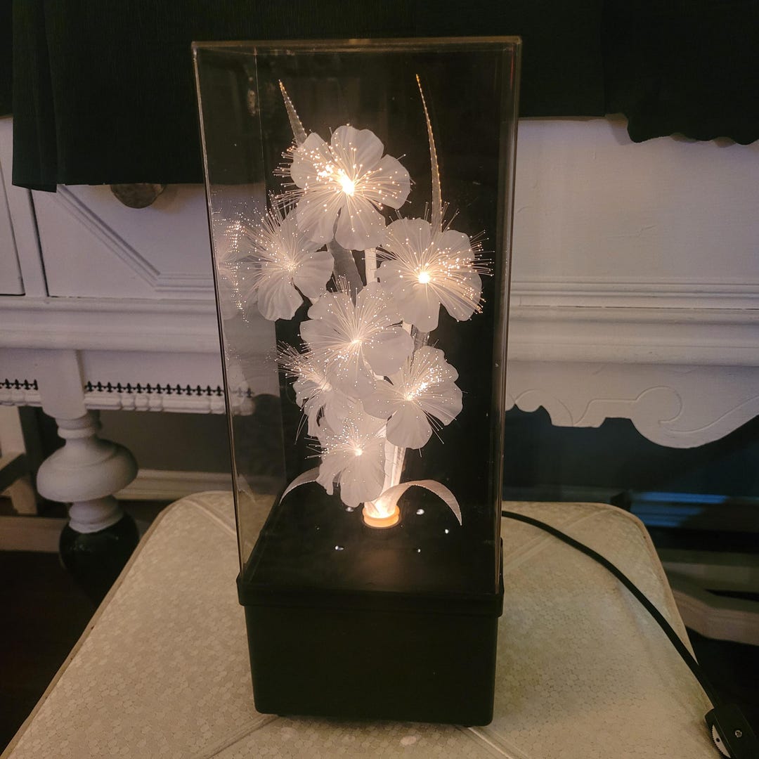 Vintage Fiber Optic Flower Light With Music Box. - Etsy