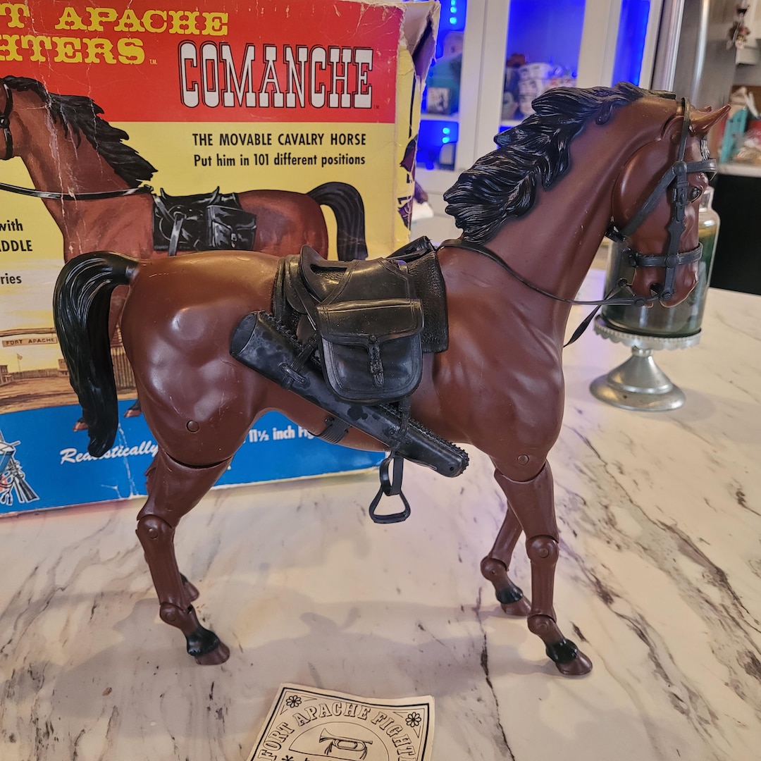 Vintage Marx Comanche Fort Apache Fighters Moveable Cavalry Horse 11.5 ...