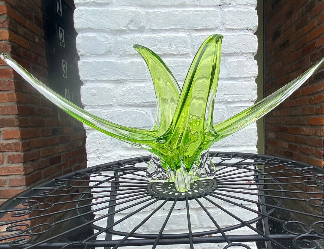 VTG EDAG Unmarked Glass Art Stretch Glass Centrepiece - Etsy