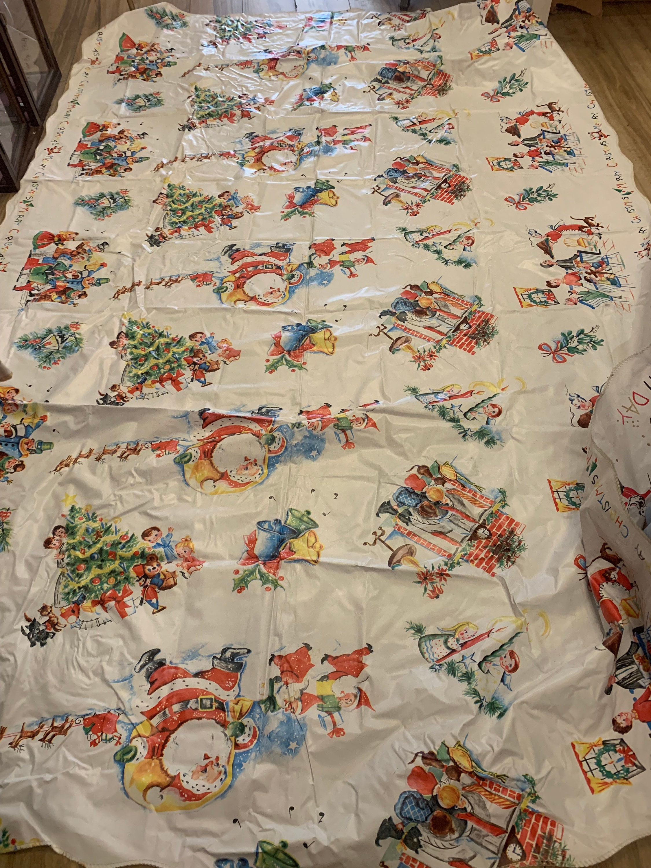 Vintage 1960's Reversible Plastic Tablecloth, Vintage Birthday ...