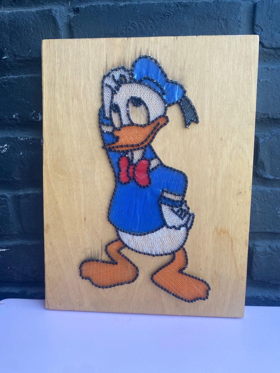 Vintage Handmade Disney Donald Duck String Art Wall Hanging - Etsy
