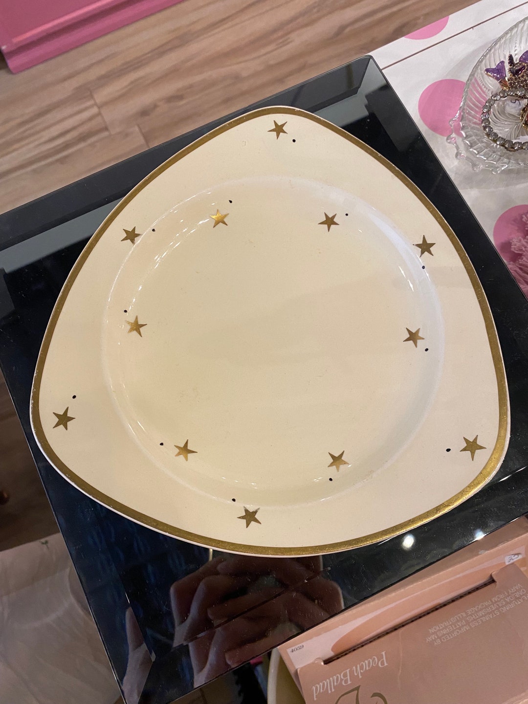 Clarice Cliff Art Deco Triangle Gold Star Plate - Etsy