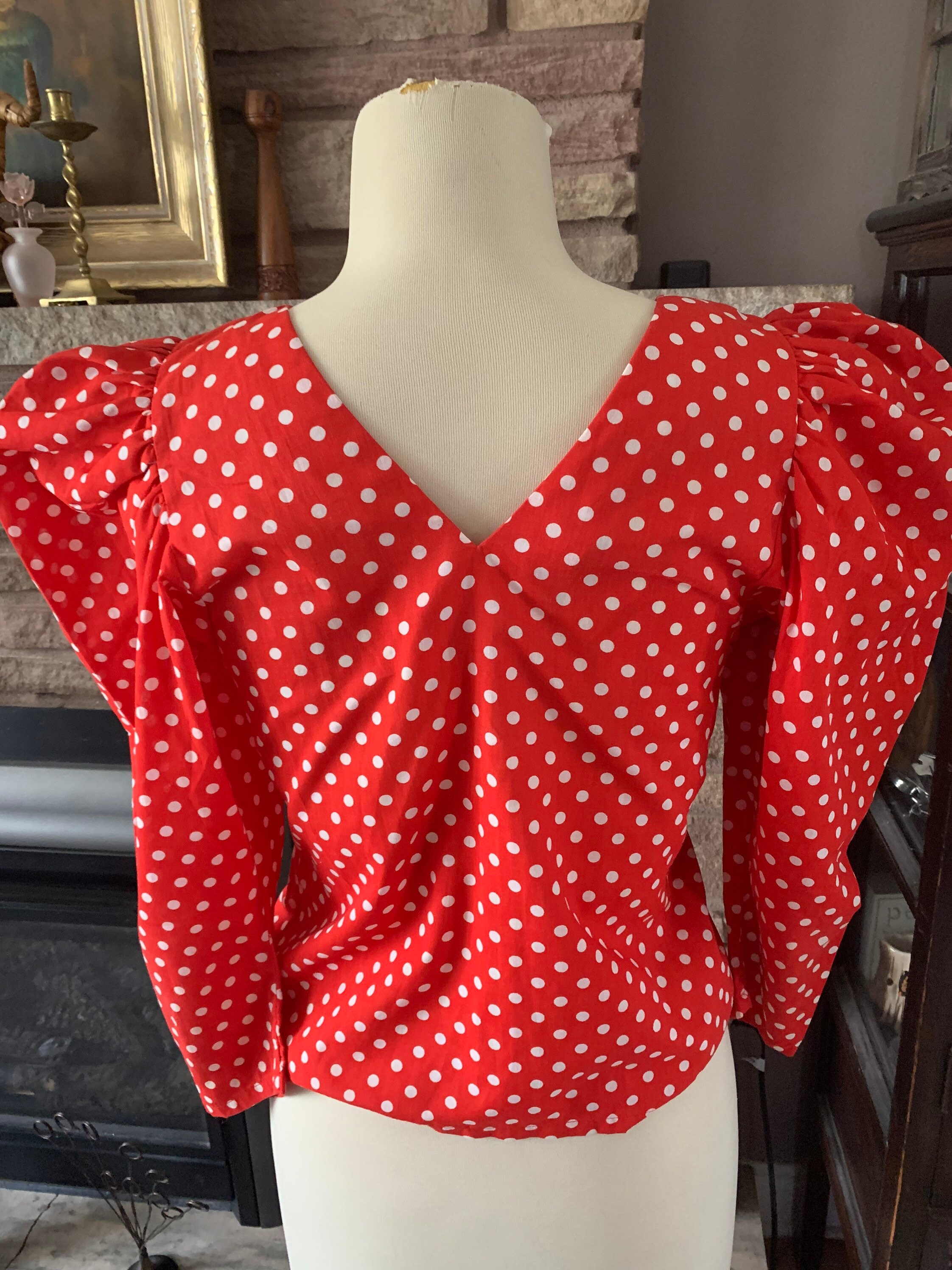 Vintage Leighton Barrett Puff Sleeve Top | Etsy