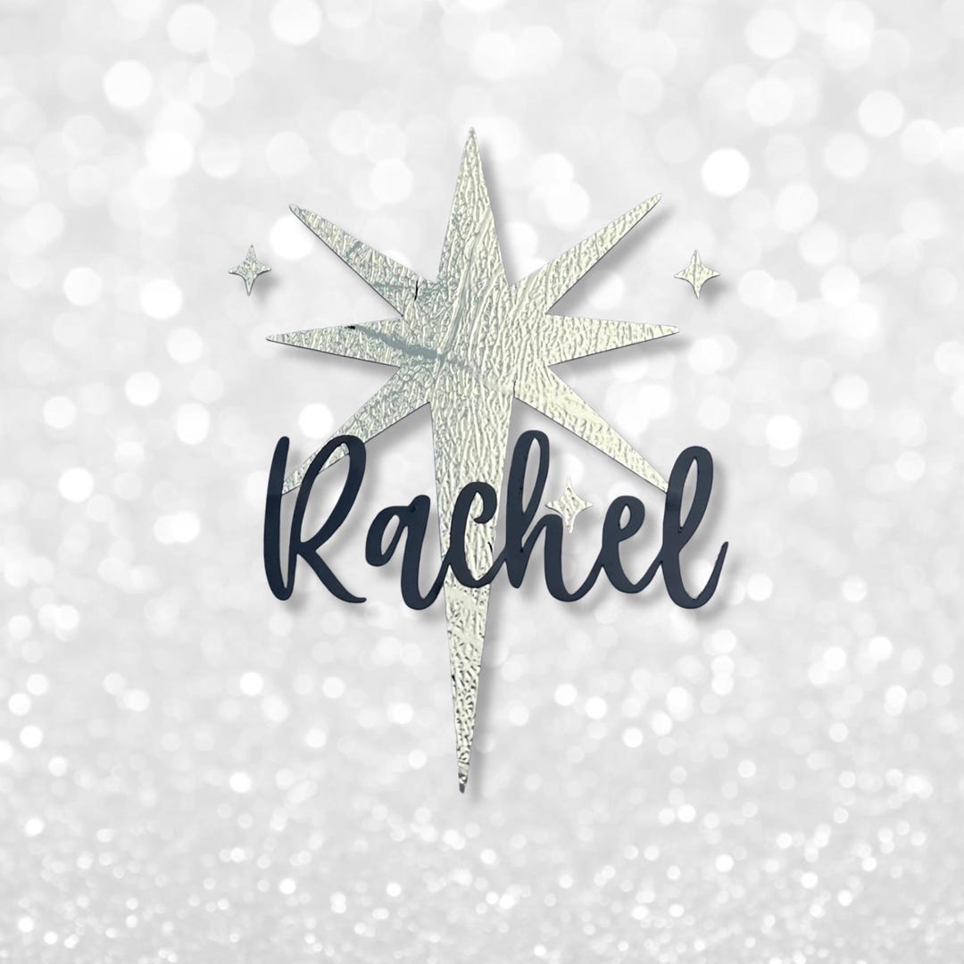 Personalised Christmas Star Name Sticker Vinyl Decal | Christmas Vinyl ...