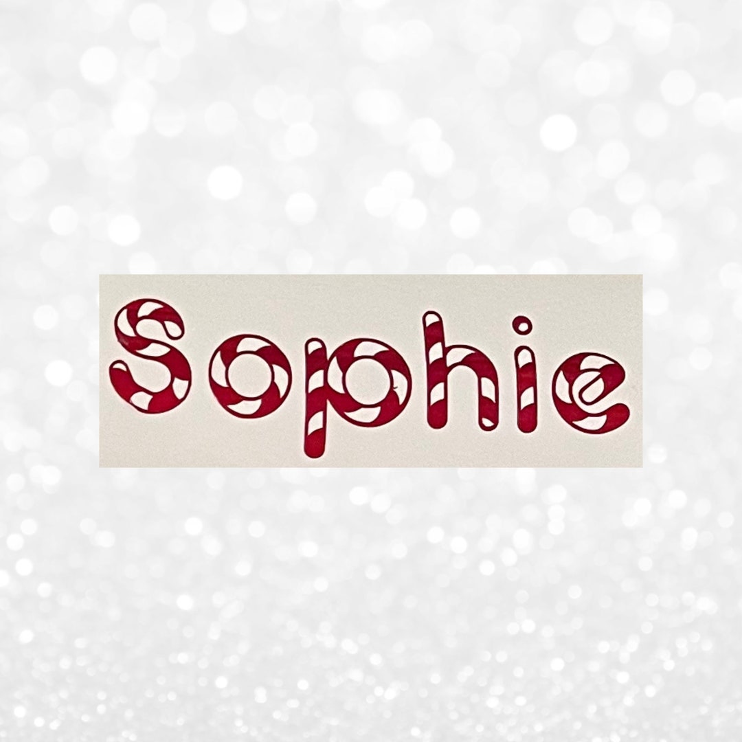 Personalised Christmas Candy Cane Sticker Vinyl Decal | Christmas ...