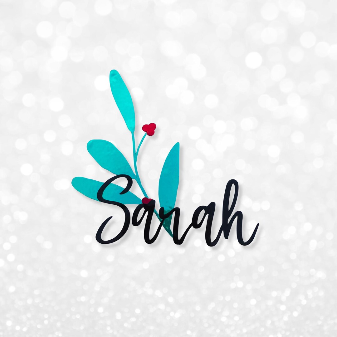 Personalised Christmas Flower Sticker Vinyl Decal | Christmas Vinyl ...