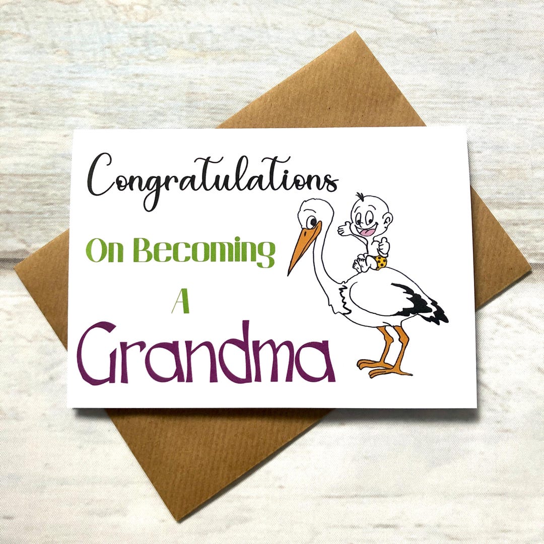 Congratulations on Becoming a Grandma Greeting Card Blank Inside - Etsy