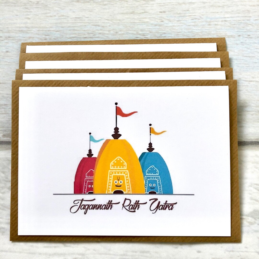 Happy Rath Yatra Cards Pack of 4 (blank Inside) Hindu Greeting - Etsy