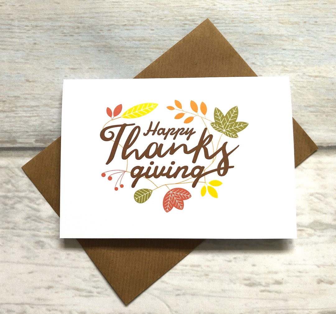 Happy Thanksgiving Card Pack of 1 blank Inside Fall Autumn - Etsy Canada