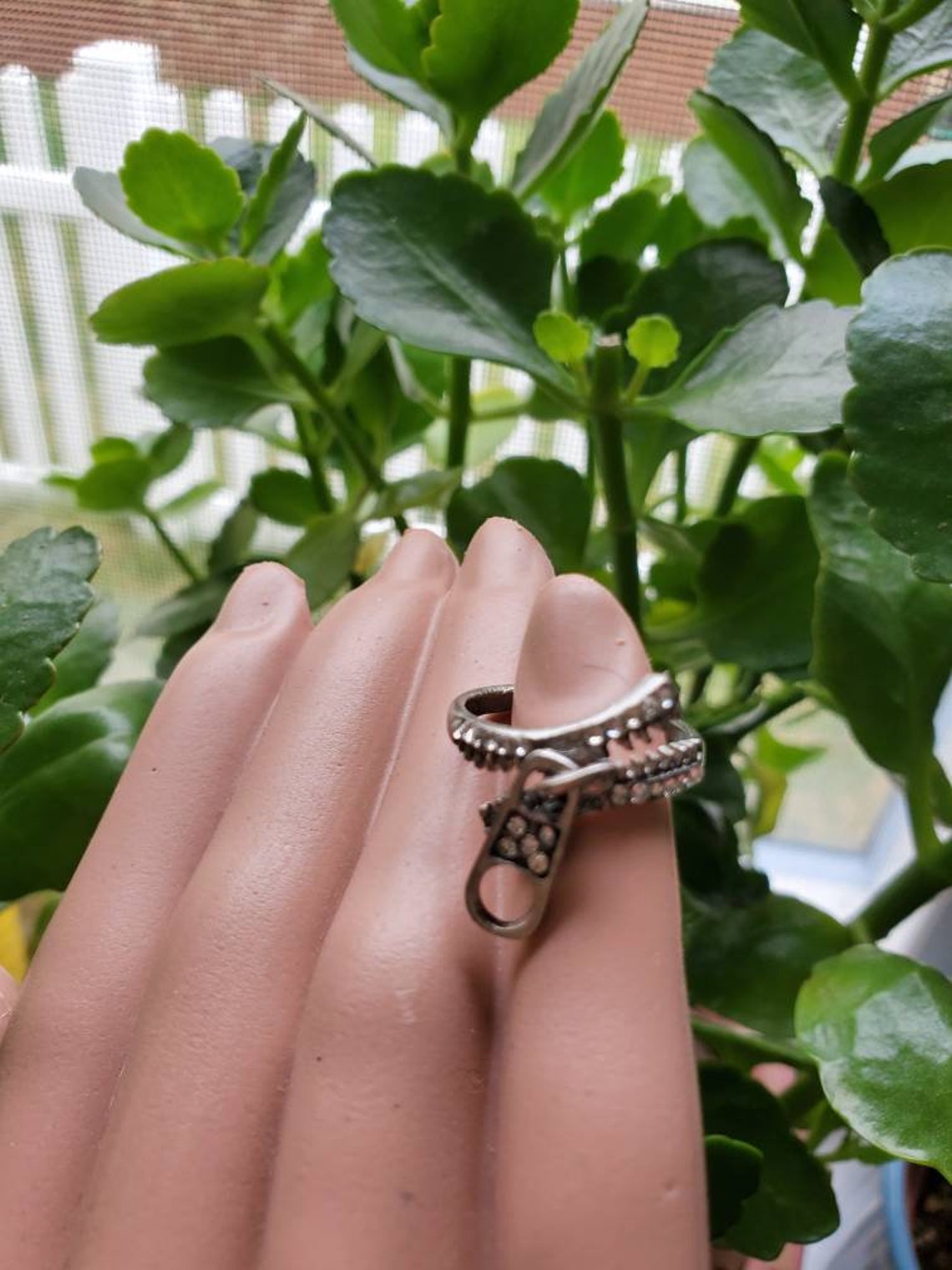 Cute Unique Rhinestone Zipper Ring Size Women 6.5 - Etsy