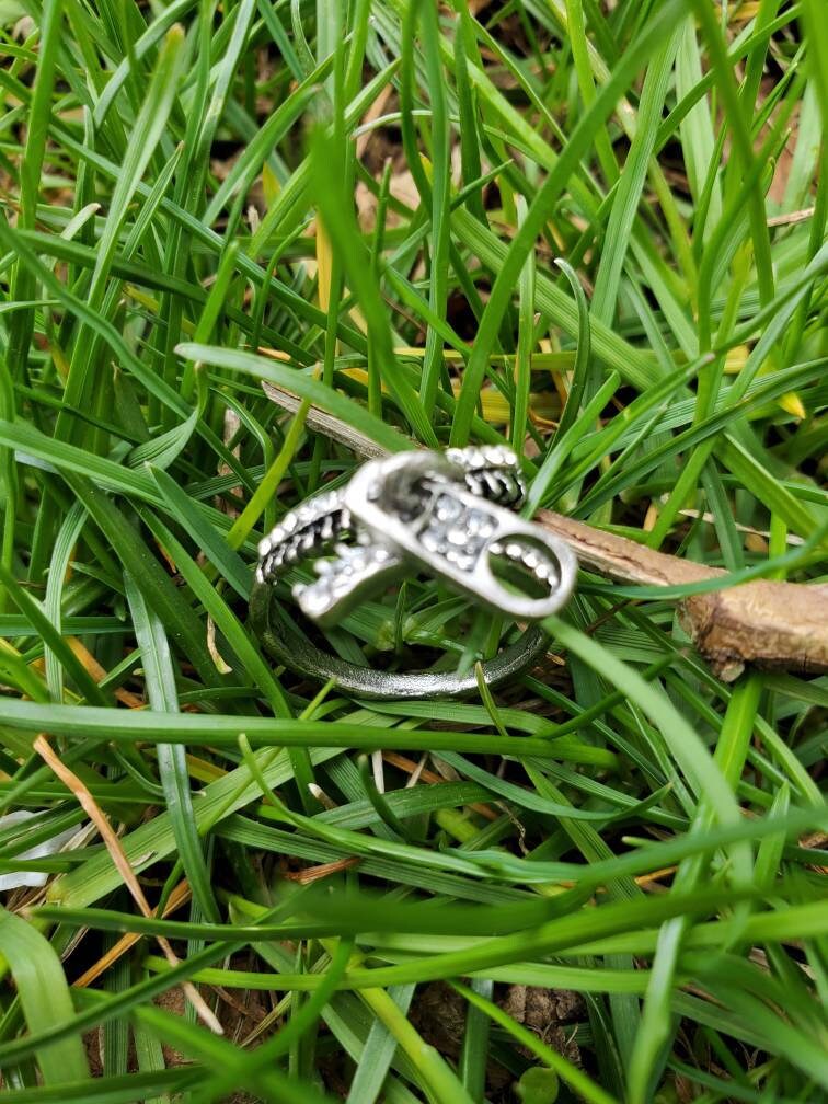 Cute Unique Rhinestone Zipper Ring Size Women 6.5 - Etsy