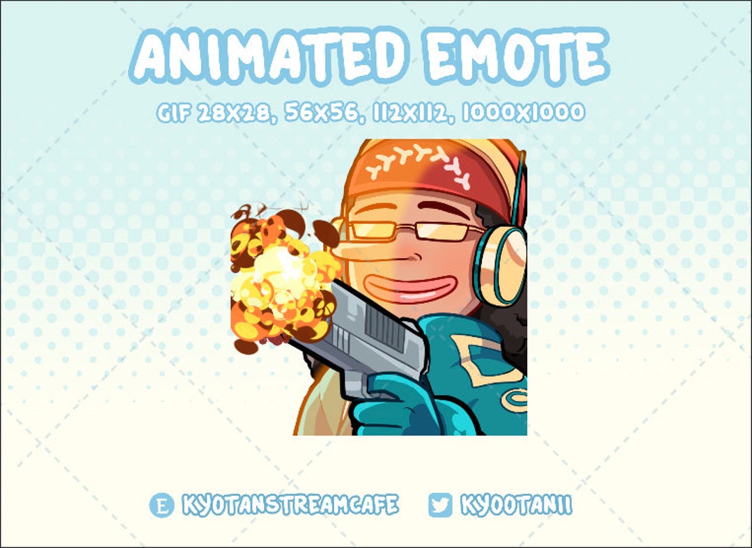 ANIMATED GUN EMOTE Pirate Twitch Gun Emote Discord Emote Cute Animated ...