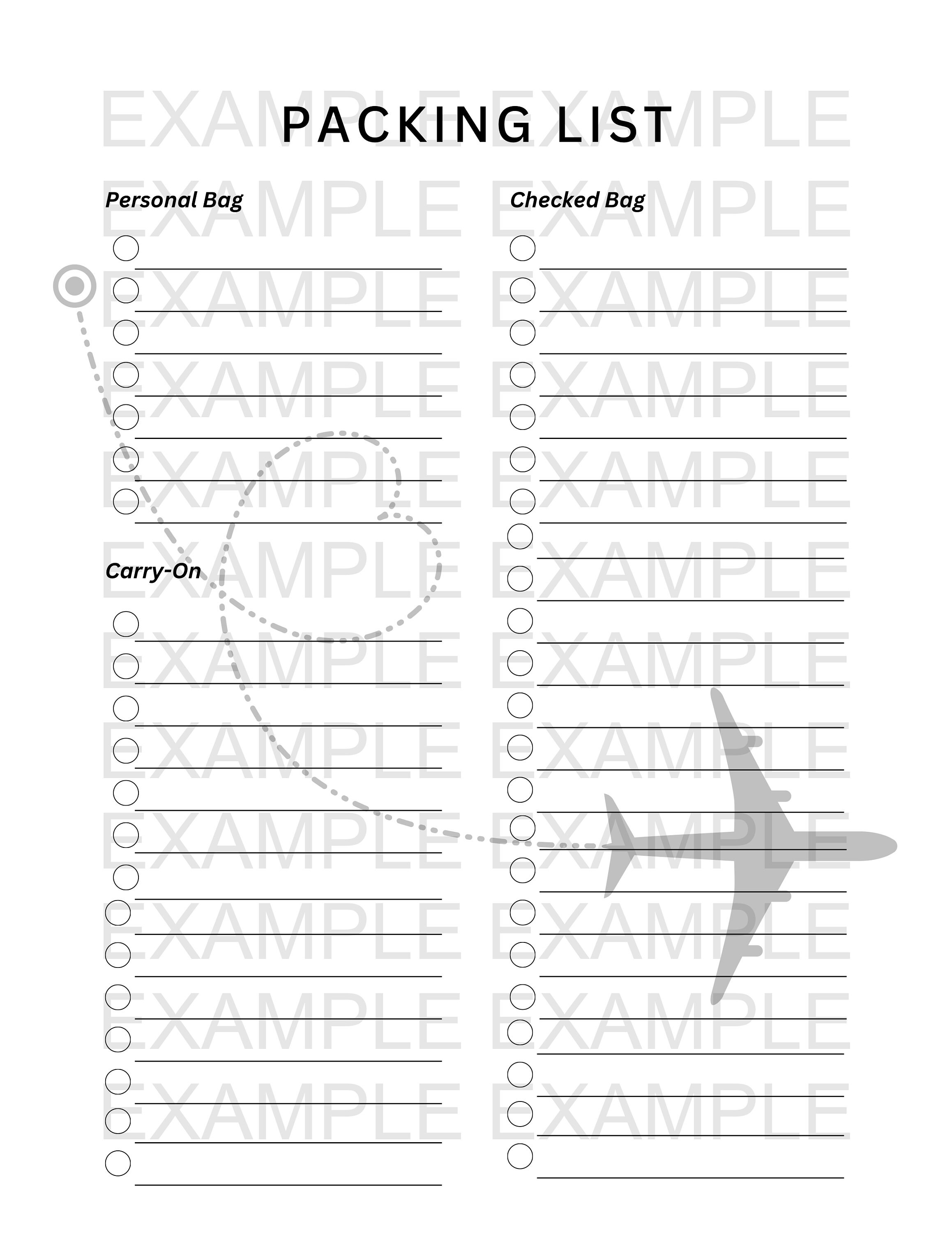 Printable Packing List - Etsy
