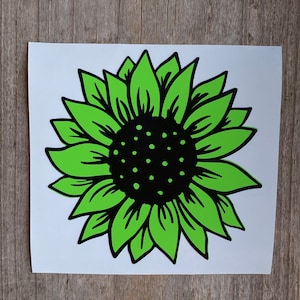 Sunflower Vinyl Decal Flower Car Window Decal Flowers Wild - Etsy