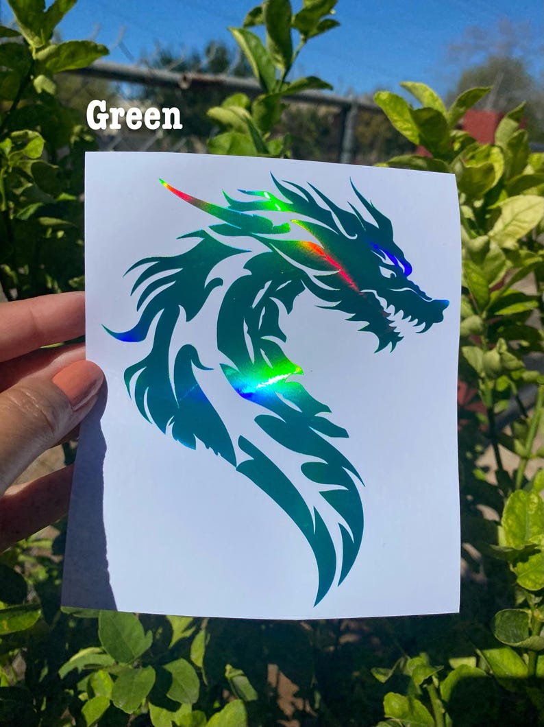 Angry Dragon Head Car Window Decal, Fire Breathing Sticker, Fantasy ...