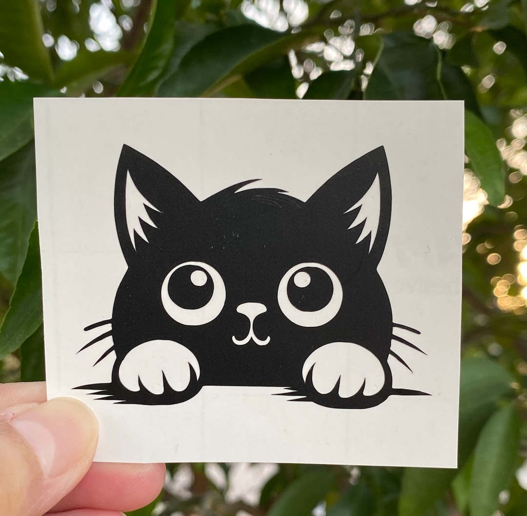 Cat Peeking Vinyl Car Decal/peeking Kitty/cute Peeking Cat/car Window ...