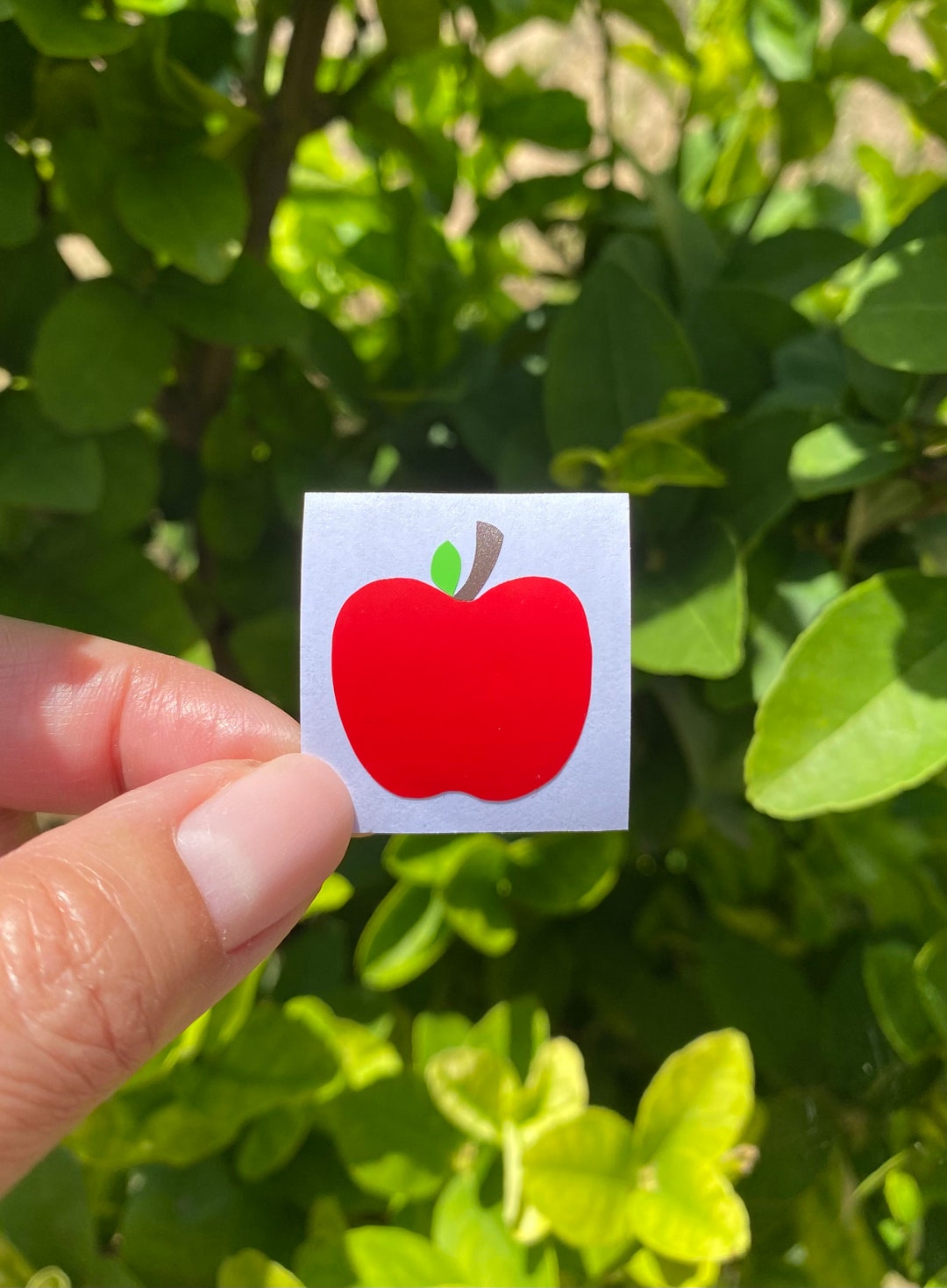 Small Cute Apple Vinyl Car Decal, Tiny Rear Mirror Apple Decal, Tiny ...