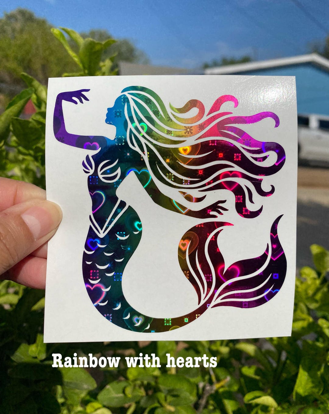 Mermaid Swimming Holographic Vinyl Car Decal, Mystic Creature, Mermaid ...