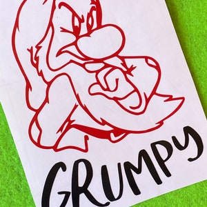 Grumpy Dwarf car decal 7 Dwarfs decal Snow White Disney | Etsy