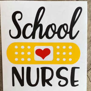 School Nurse With Band-aid Vinyl Decal, RN Decal, Lpn, Nurse Gift ...