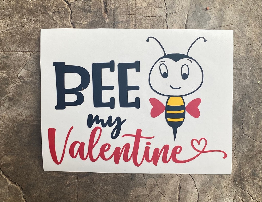 Bee My Valentine Decal, Valentines Day Sticker, Cute Bee Valentines ...