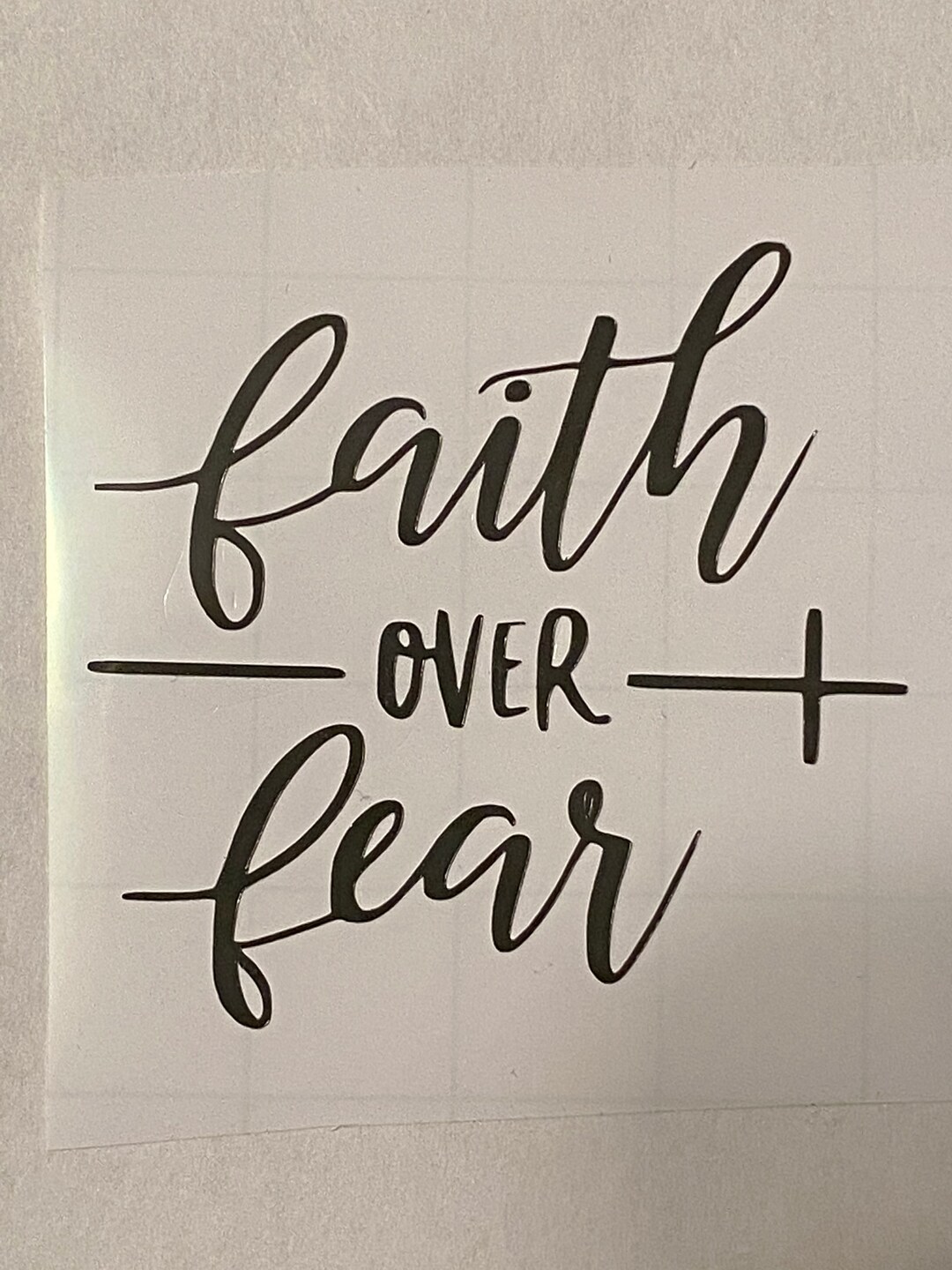 Faith Over Fear Decal, Cross Decal, Religious Decal, Christian Decal ...