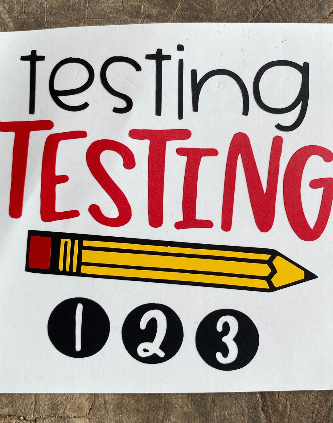 Teacher Vinyl Decal, Testing Decal, Pencil , Educator Decal, Classroom ...