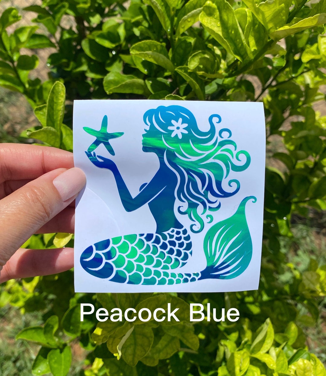 Mermaid With a Star Fish Vinyl Car Decal, Siren Girl Beach Ocean Decor ...