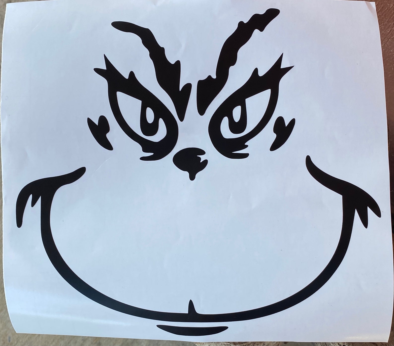 The Grinch Face Vinyl Decal Ornament Decal Holiday Decal - Etsy