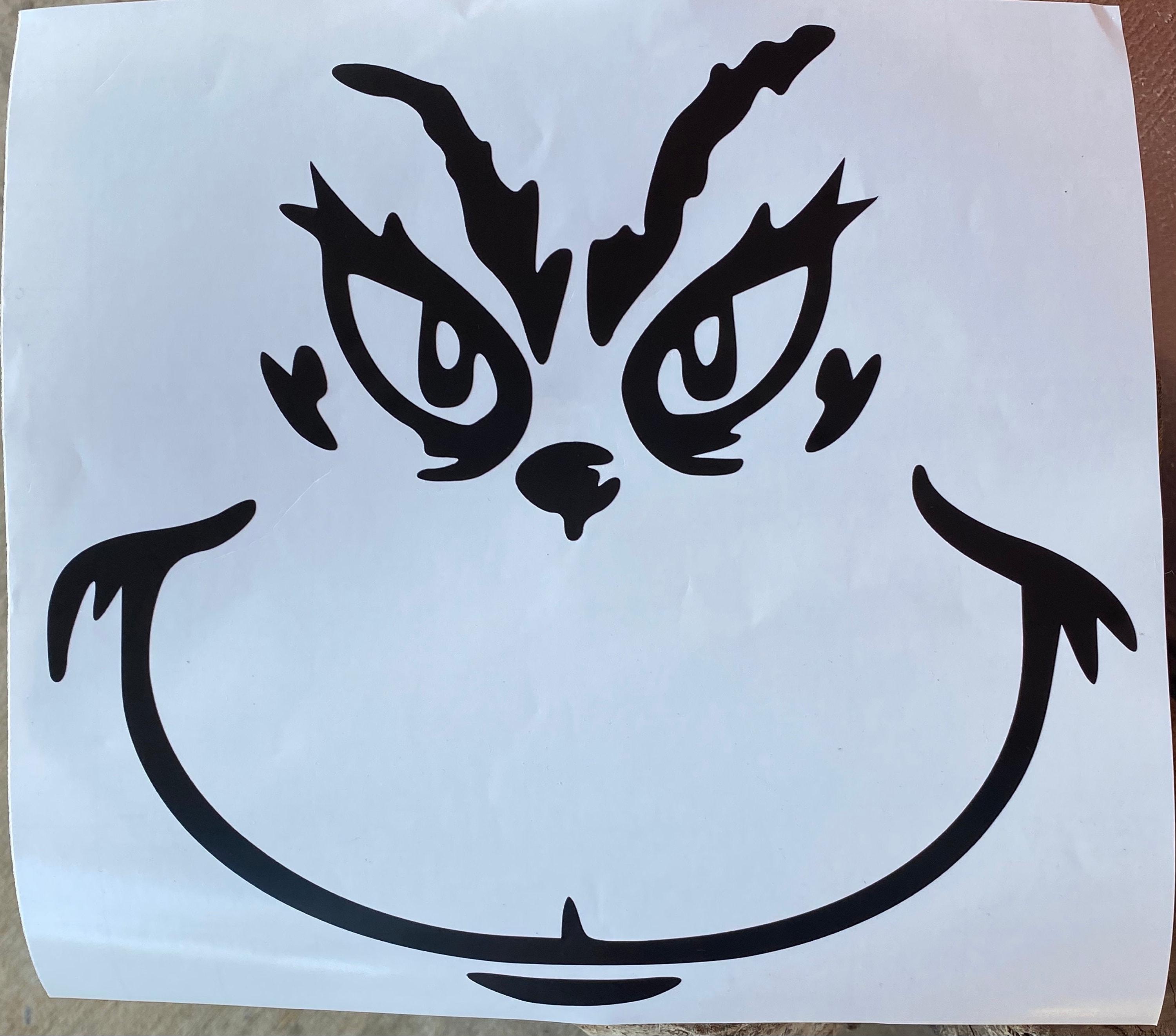 The Grinch Face Vinyl Decal Ornament Decal Holiday Decal - Etsy