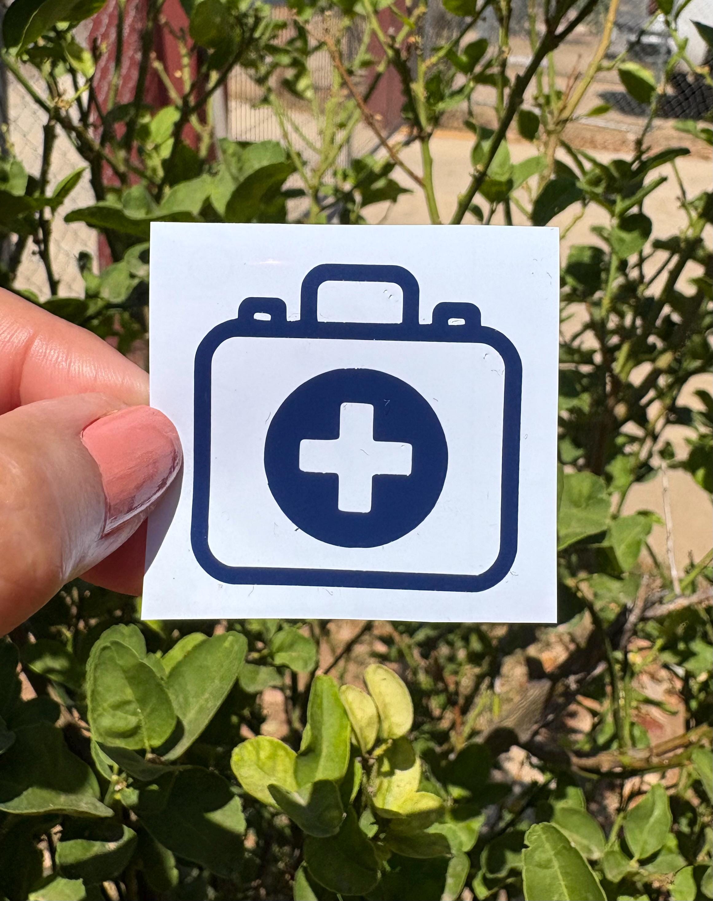 First Aid Kit Decal, Safety Emergency Medical Sign Sticker, Nurse Badge ...