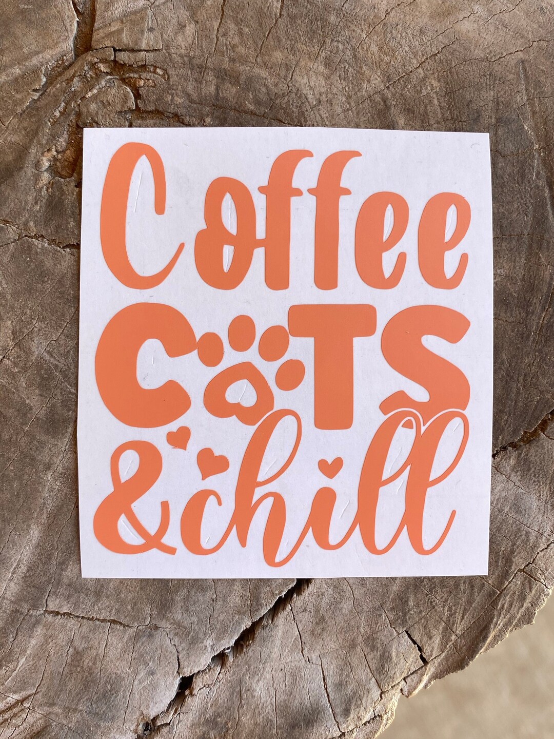 Coffee Cats and Chill Decal, Coffee Lovers Sticker, Cat Lovers Decal ...