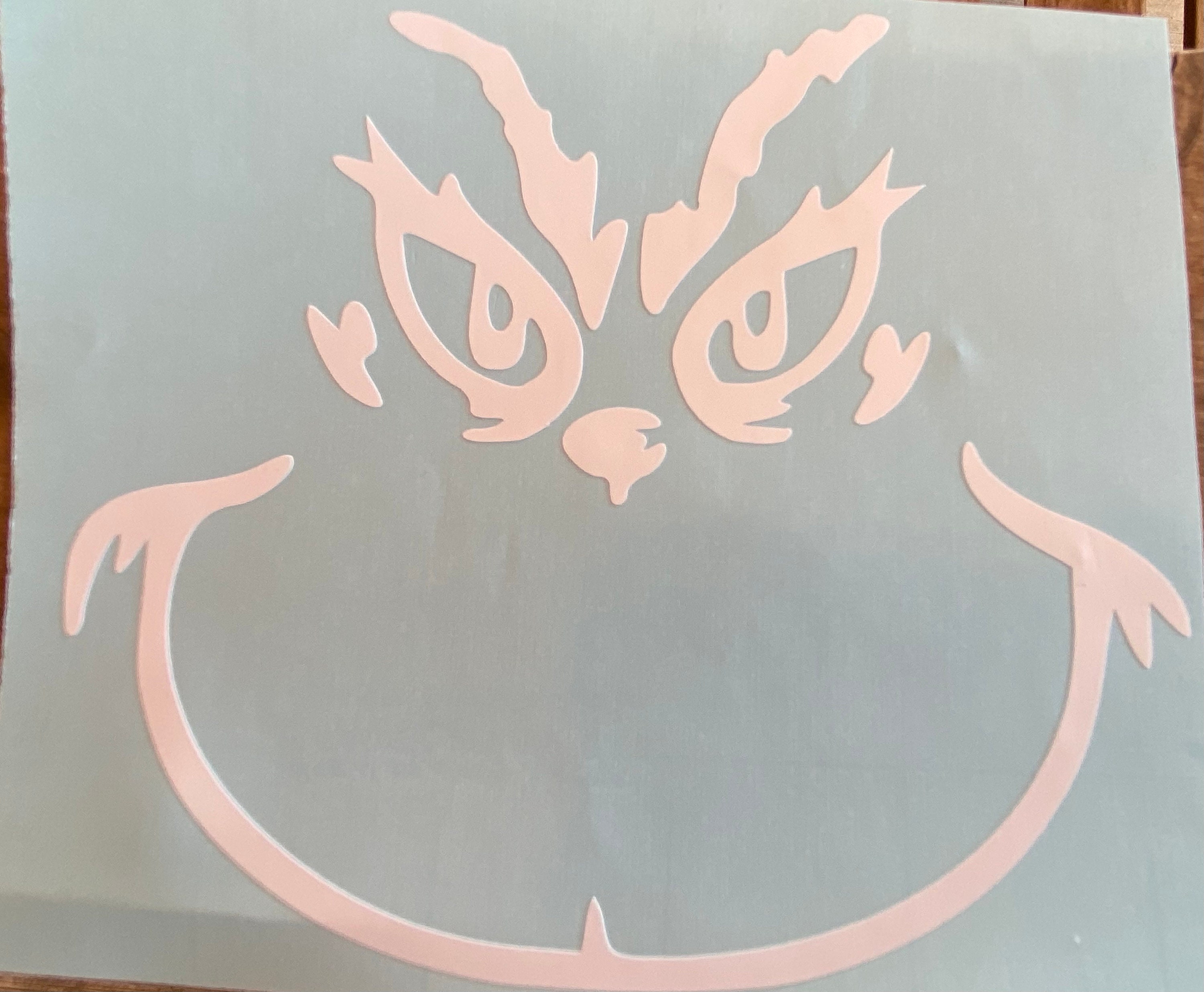The Grinch Face Vinyl Decal Ornament Decal Holiday Decal - Etsy