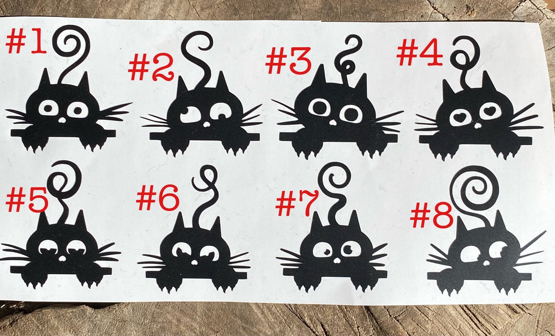 Peeking Cat Vinyl Decal, Funny Cat Decal, - Etsy